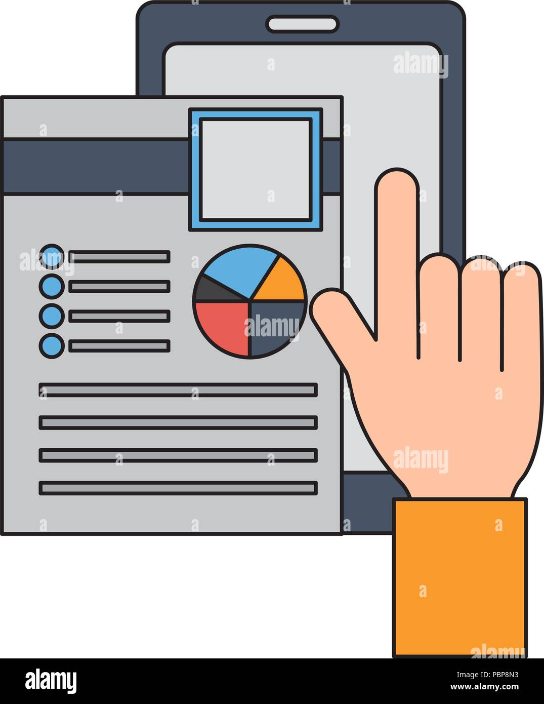 hand selecting human resources smartphone vector illustration Stock ...