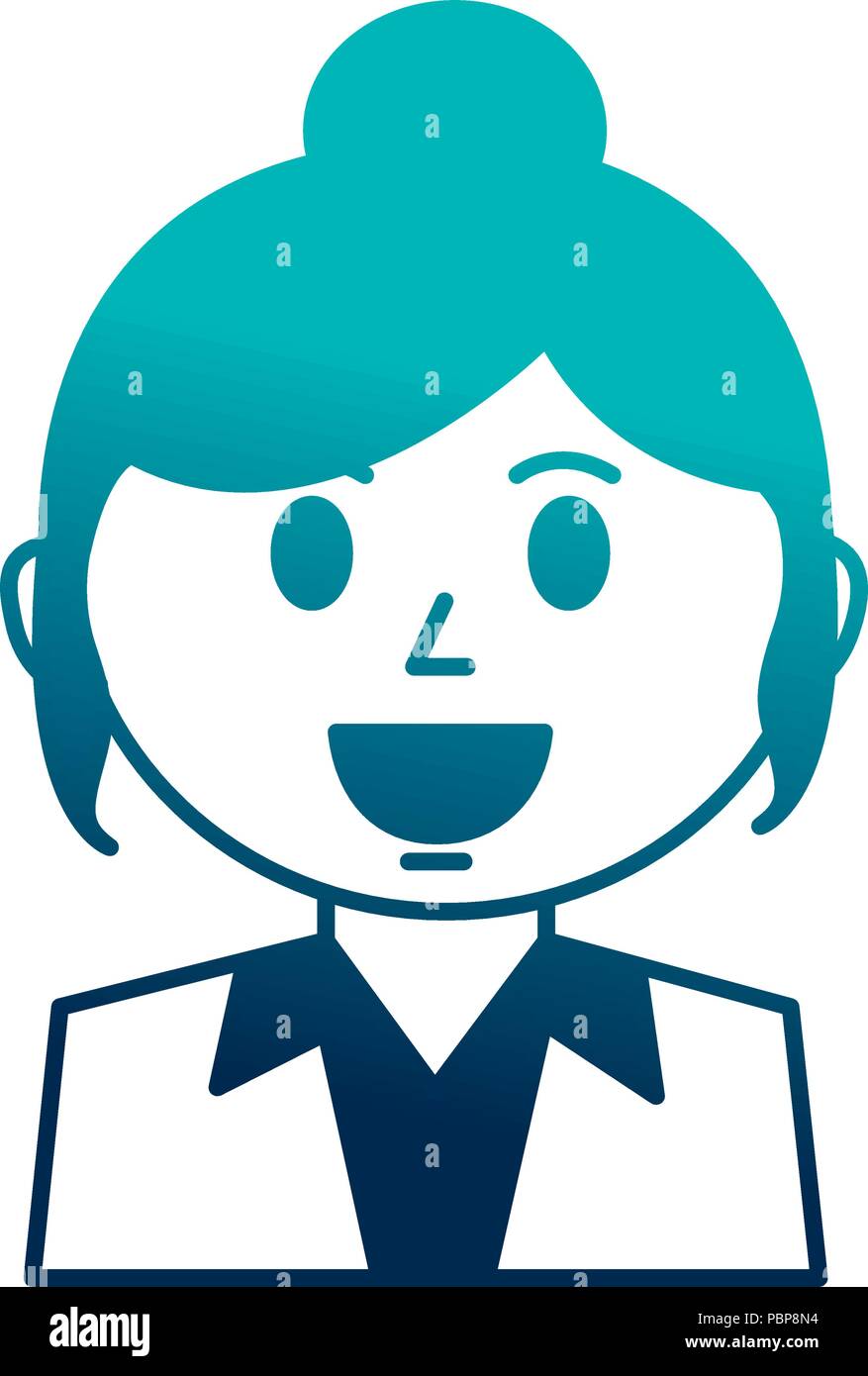 business woman employee portrait character vector illustration Stock ...