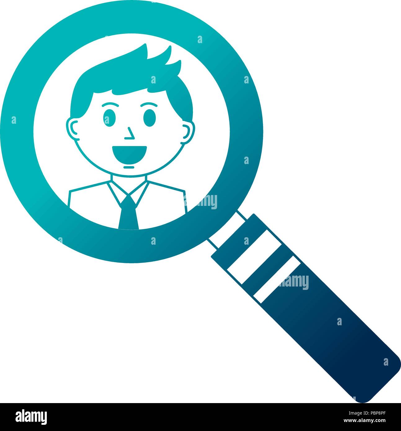 business man in magnifying glass vector illustration Stock Vector Image ...
