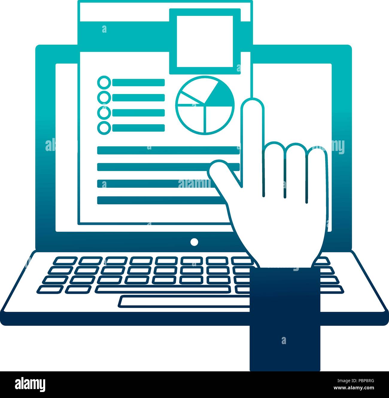 hand select cv laptop human resources vector illustration Stock Vector ...
