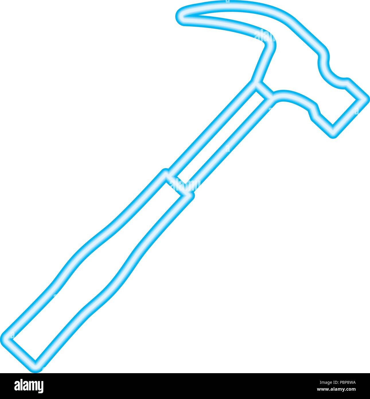 hammer tool repair neon design vector illustration Stock Vector Image ...