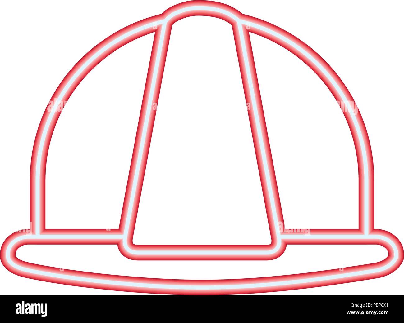 red neon construction helmet accessory vector illustration Stock Vector ...