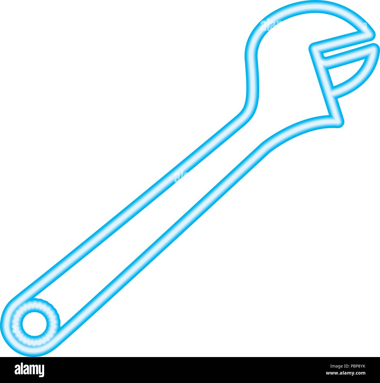 adjustable key tool repair neon design vector illustration Stock Vector ...