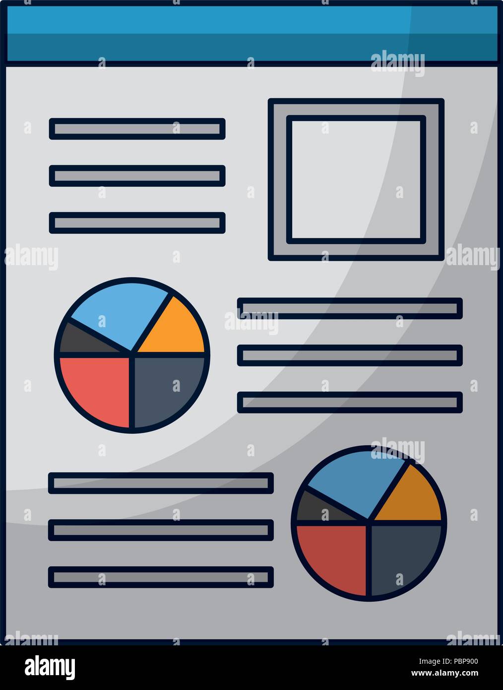 financial document report pie chart vector illustration Stock Vector ...