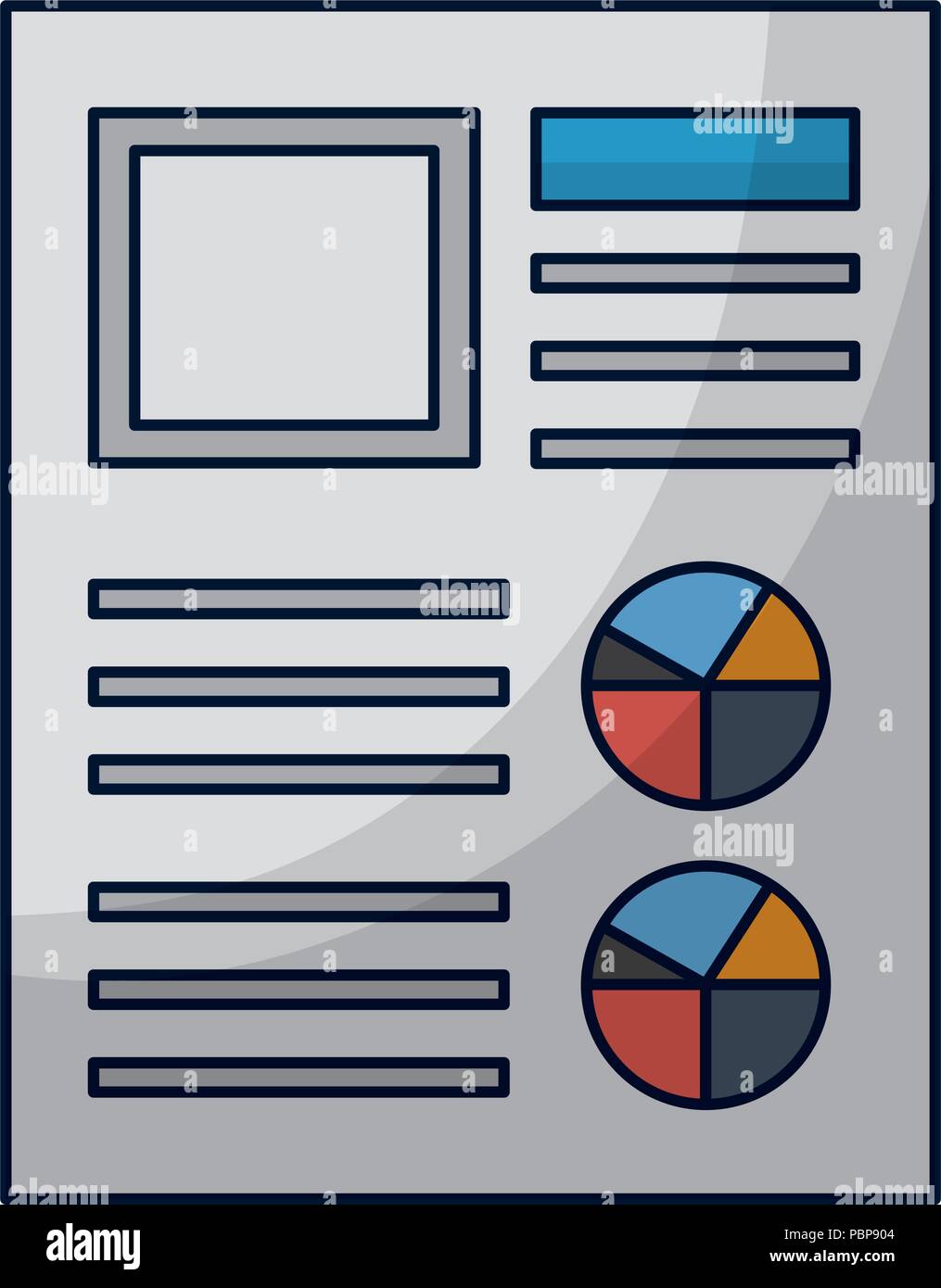 financial document report pie chart vector illustration Stock Vector ...