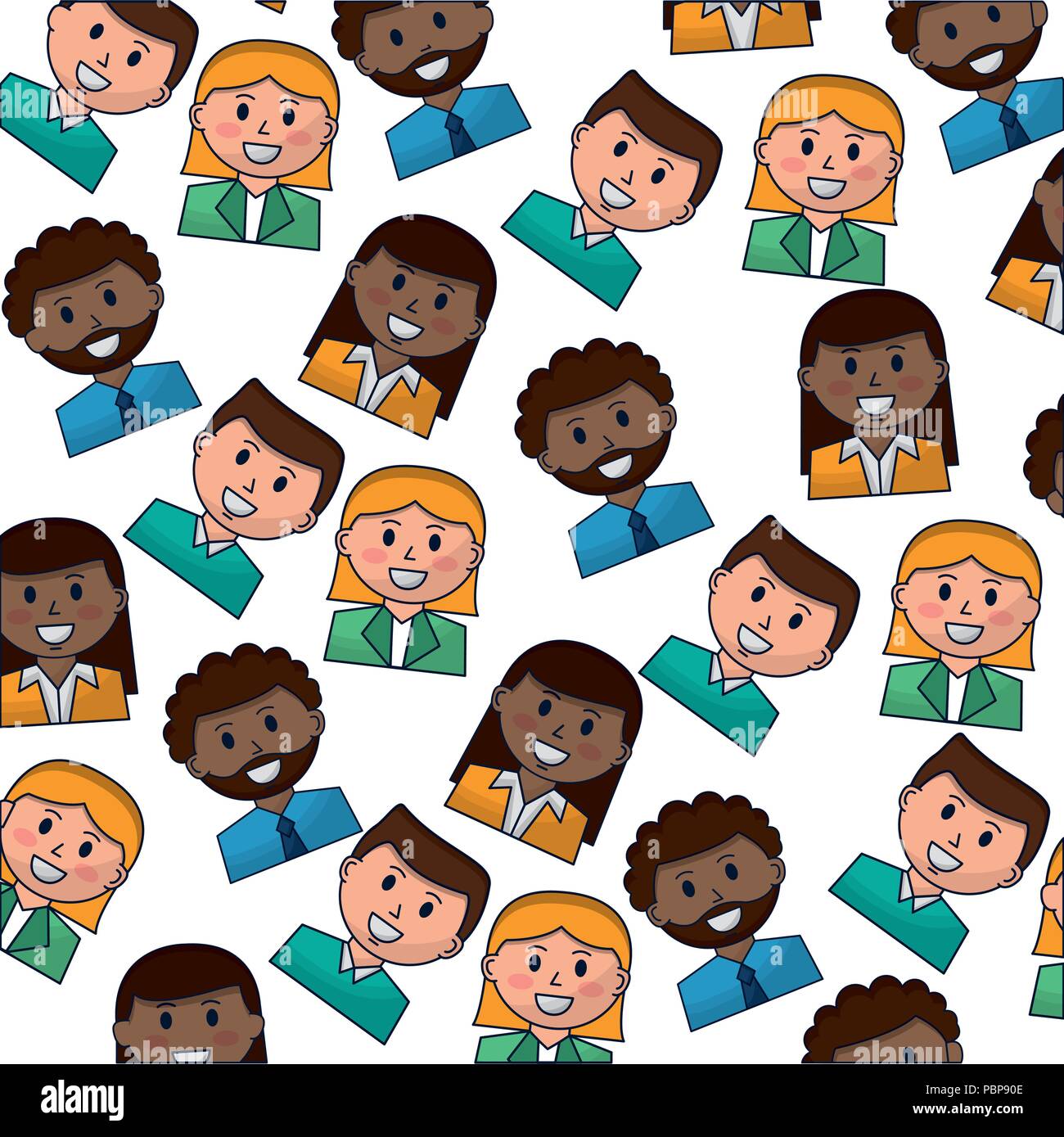 business people portrait character pattern vector illustration Stock ...