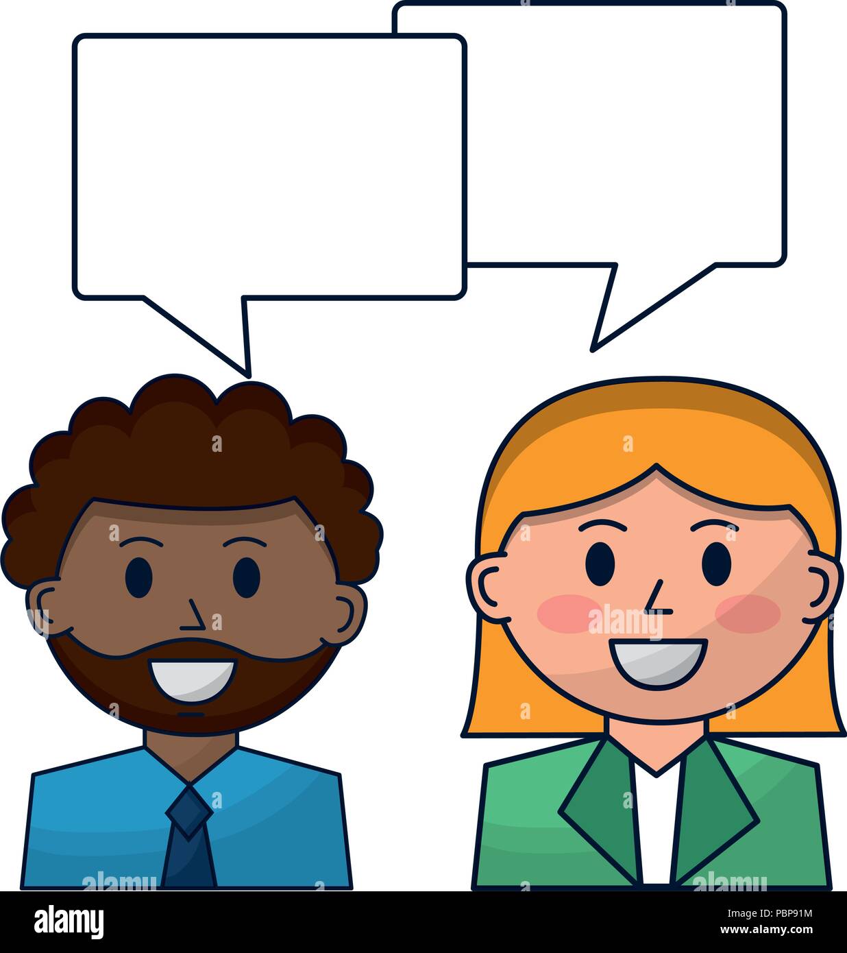 business man and woman conversation communication vector illustration ...