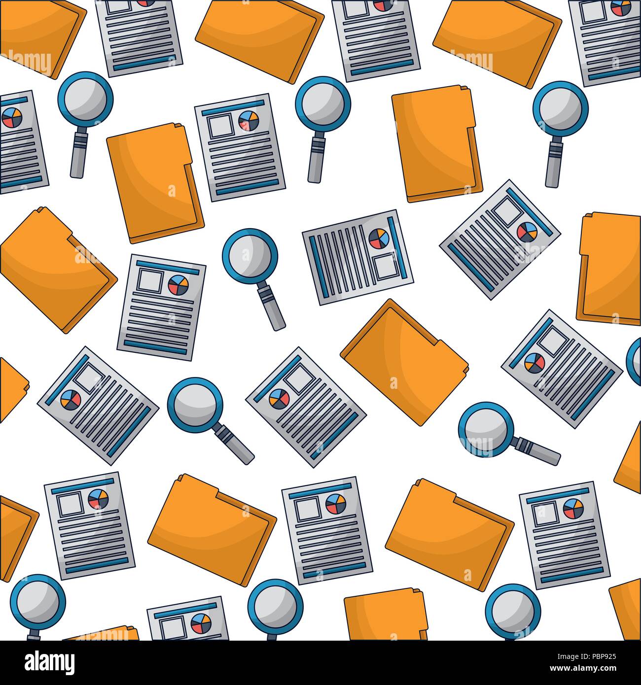 human resources folder curriculum and magnifying glass background ...