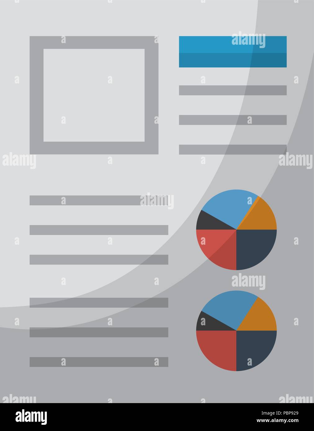financial document report pie chart vector illustration Stock Vector ...
