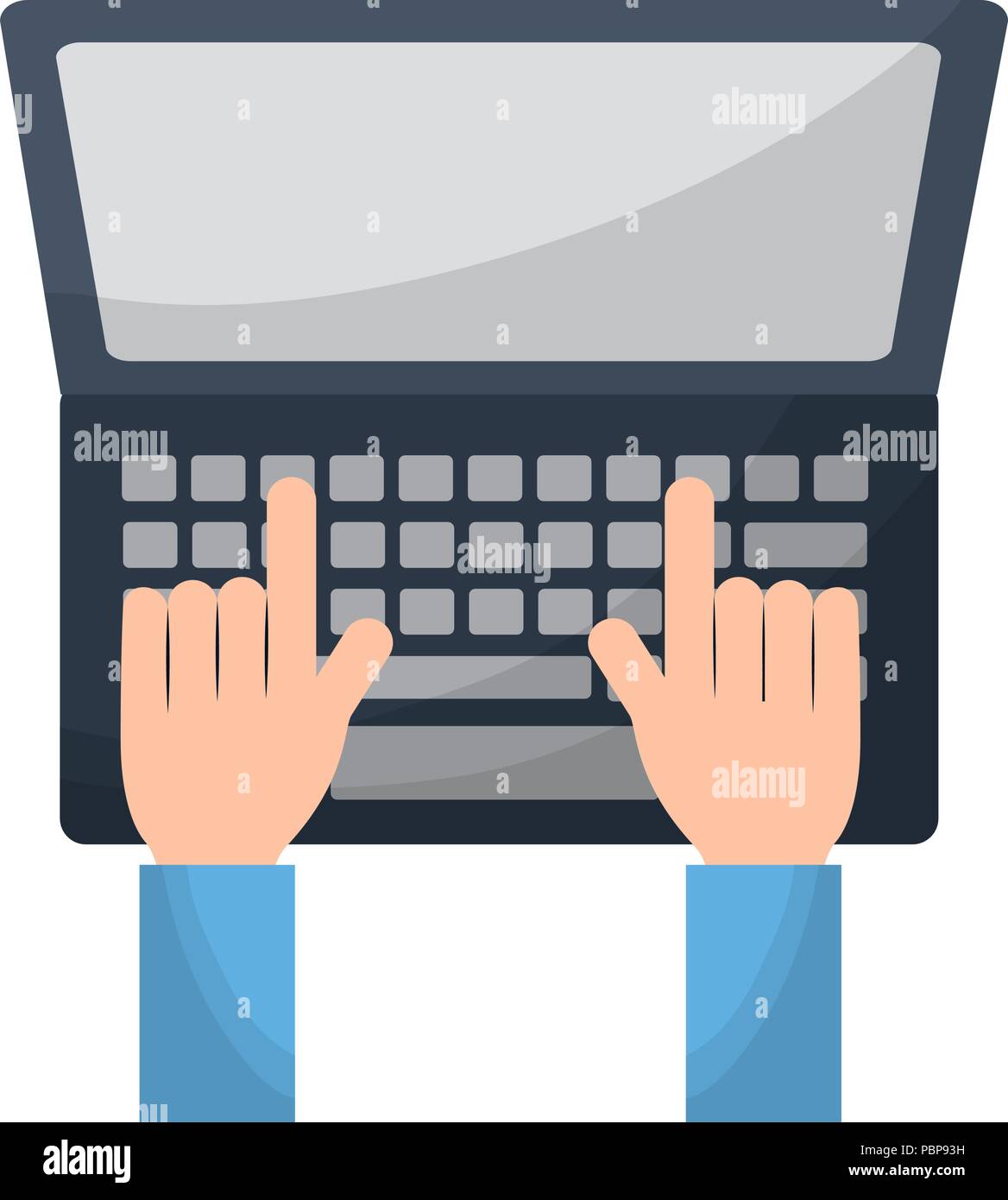 Keyboard typing female hands Stock Vector Images - Alamy