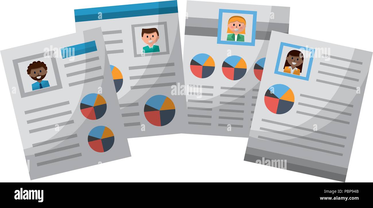 human resources document personal information vector illustration Stock ...