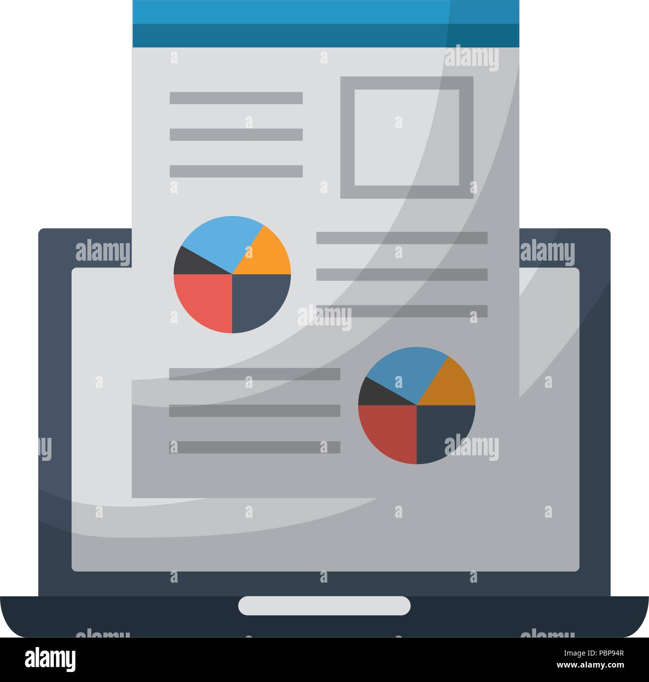 Businessman documents laptop statistics Stock Vector Images - Alamy
