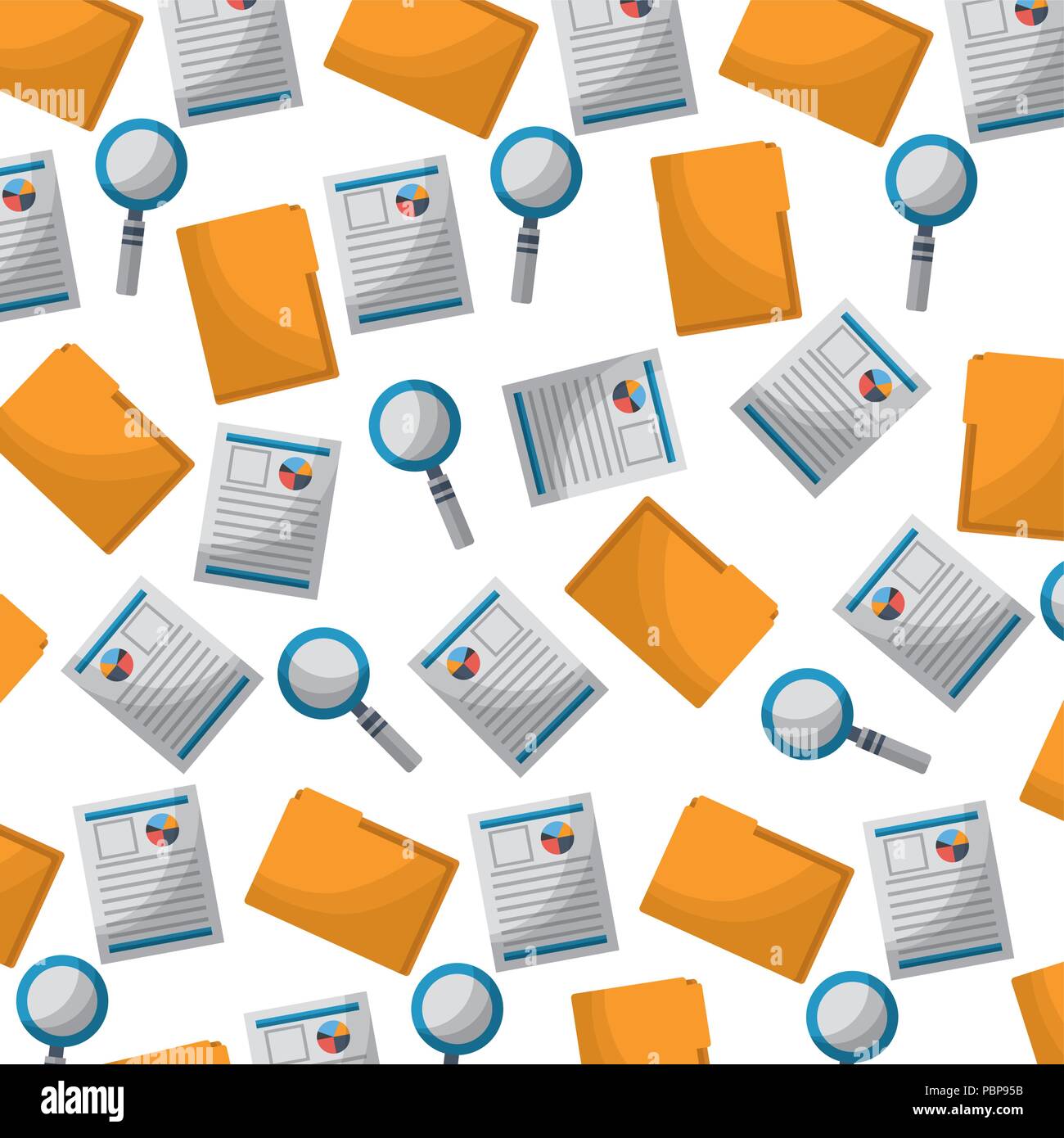 human resources folder curriculum and magnifying glass background ...