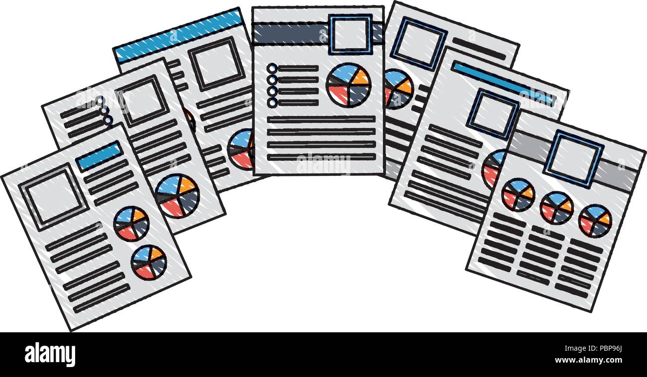 set documents files with statistics graphic vector illustration design ...