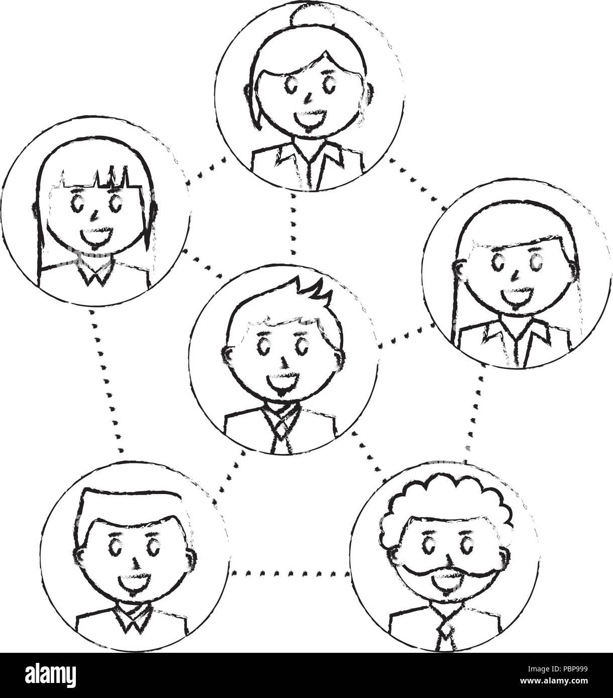 business team work avatar character vector illustration design Stock ...