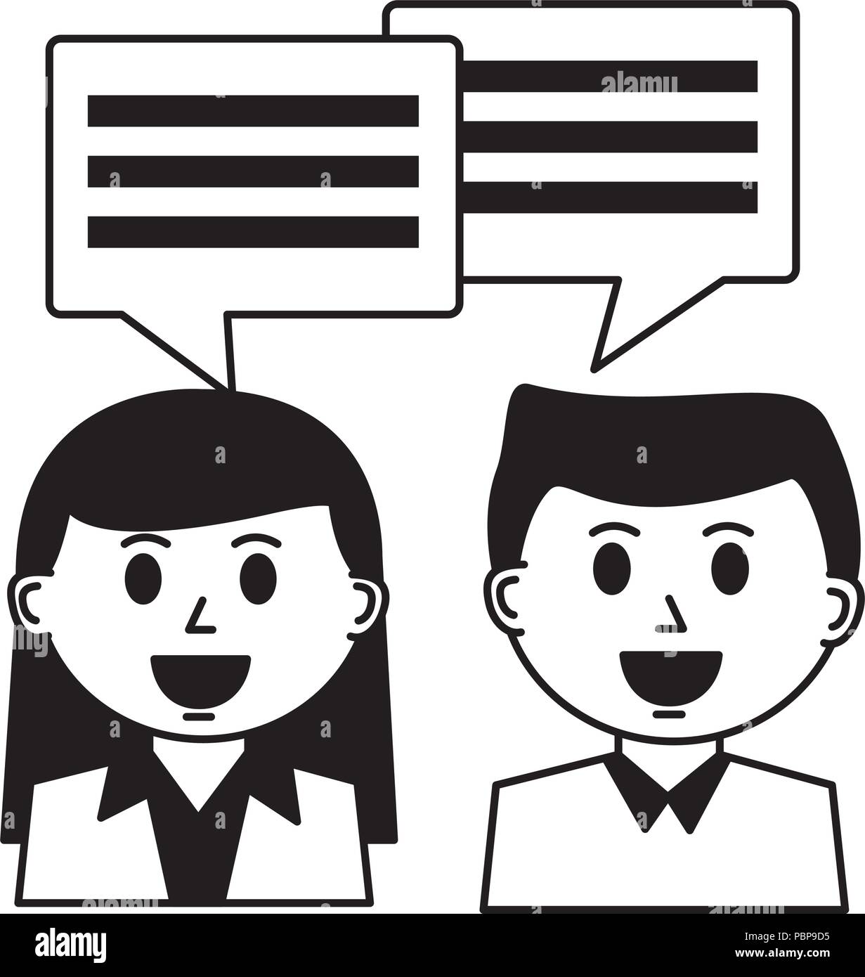 business man and woman conversation communication vector illustration ...