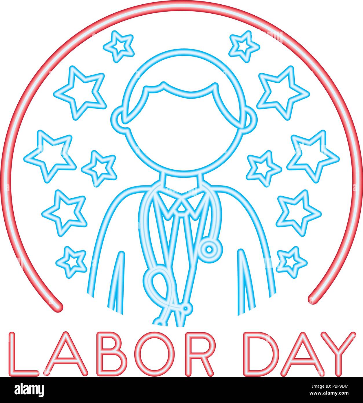 medical doctor with labor day vector illustration design Stock Vector ...