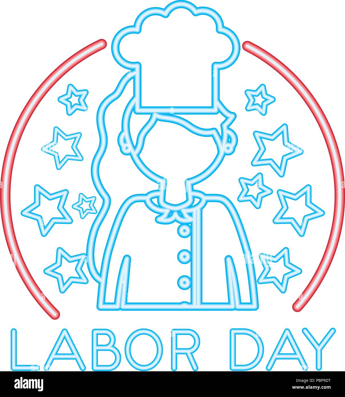 restaurant female chef with labor day vector illustration design Stock ...