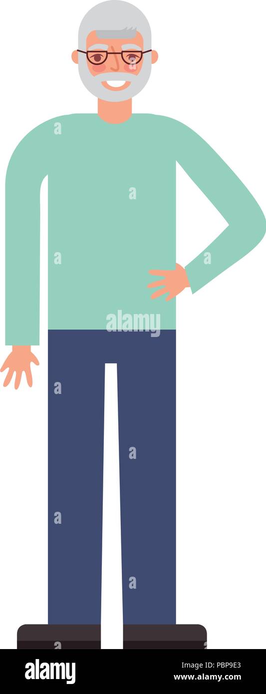 cute grandfather avatar character vector illustration design Stock ...