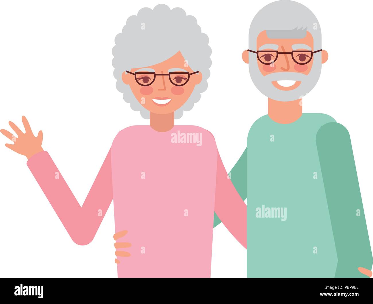 cute grandparents avatar characters vector illustration design Stock ...