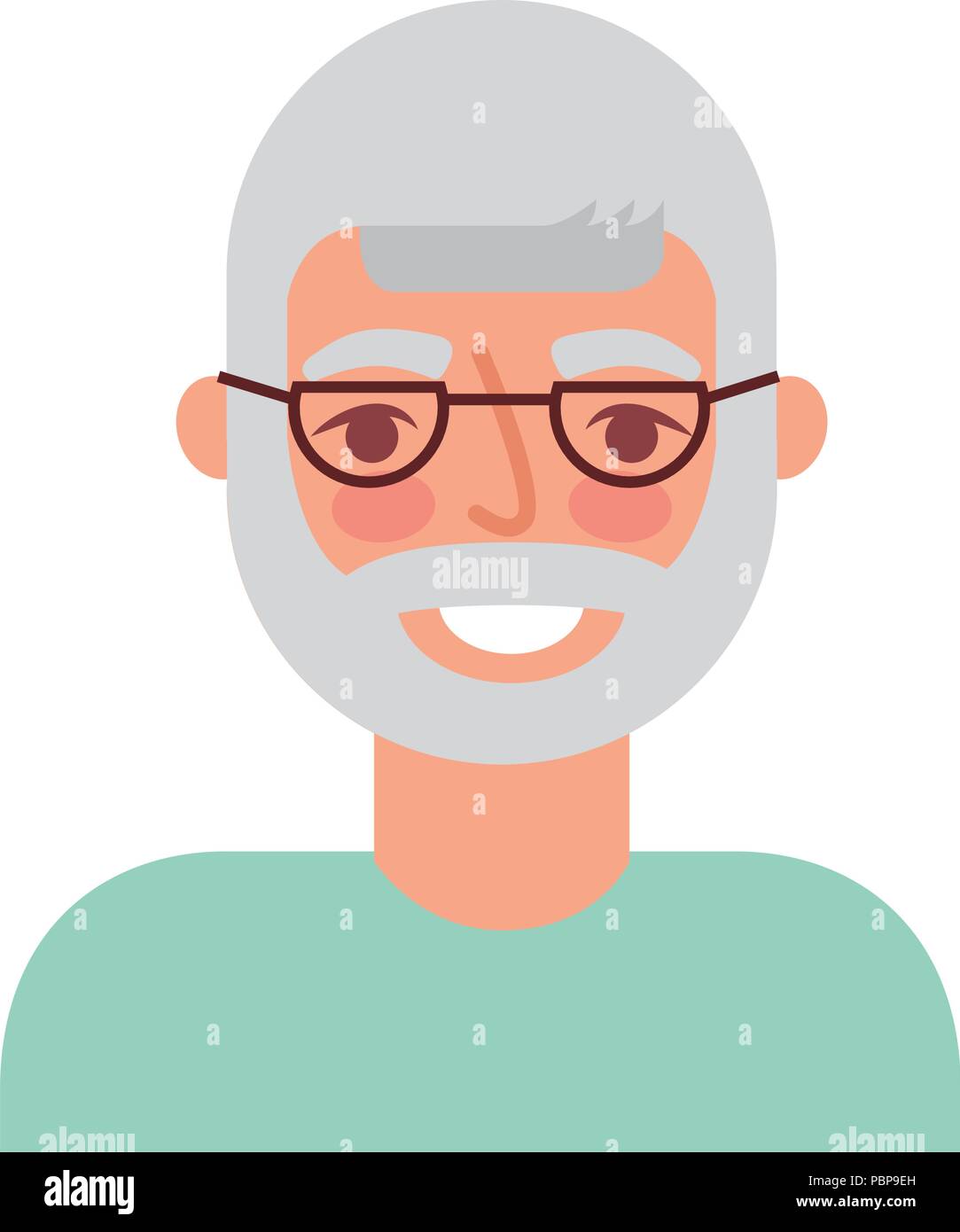 cute grandfather avatar character vector illustration design Stock ...