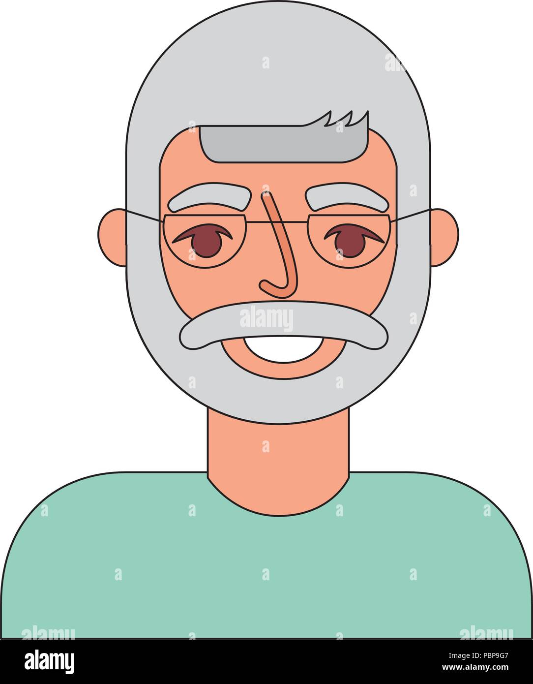 cute grandfather avatar character vector illustration design Stock ...