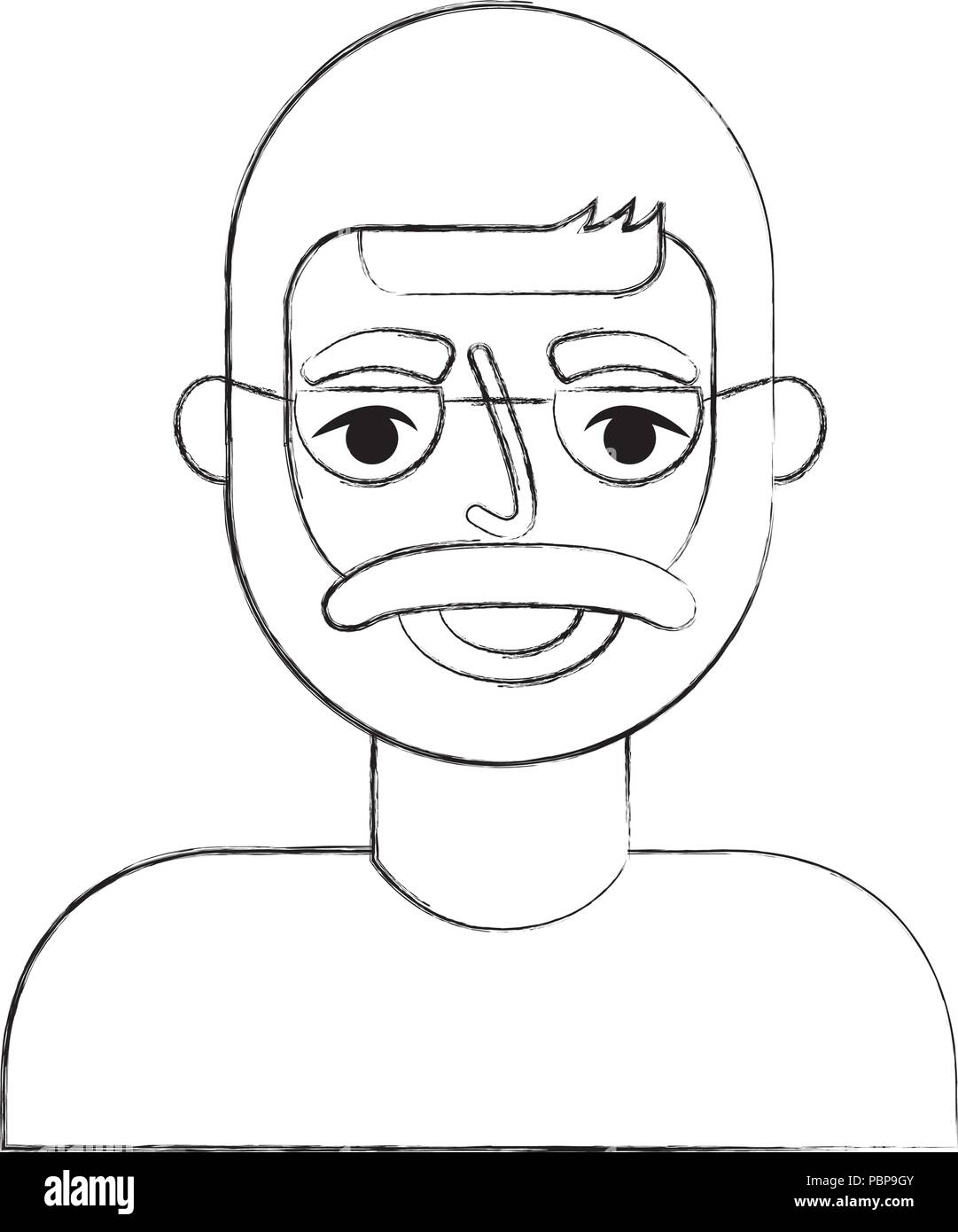 cute grandfather avatar character vector illustration design Stock ...