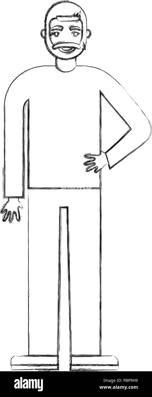 cute grandfather avatar character vector illustration design Stock ...