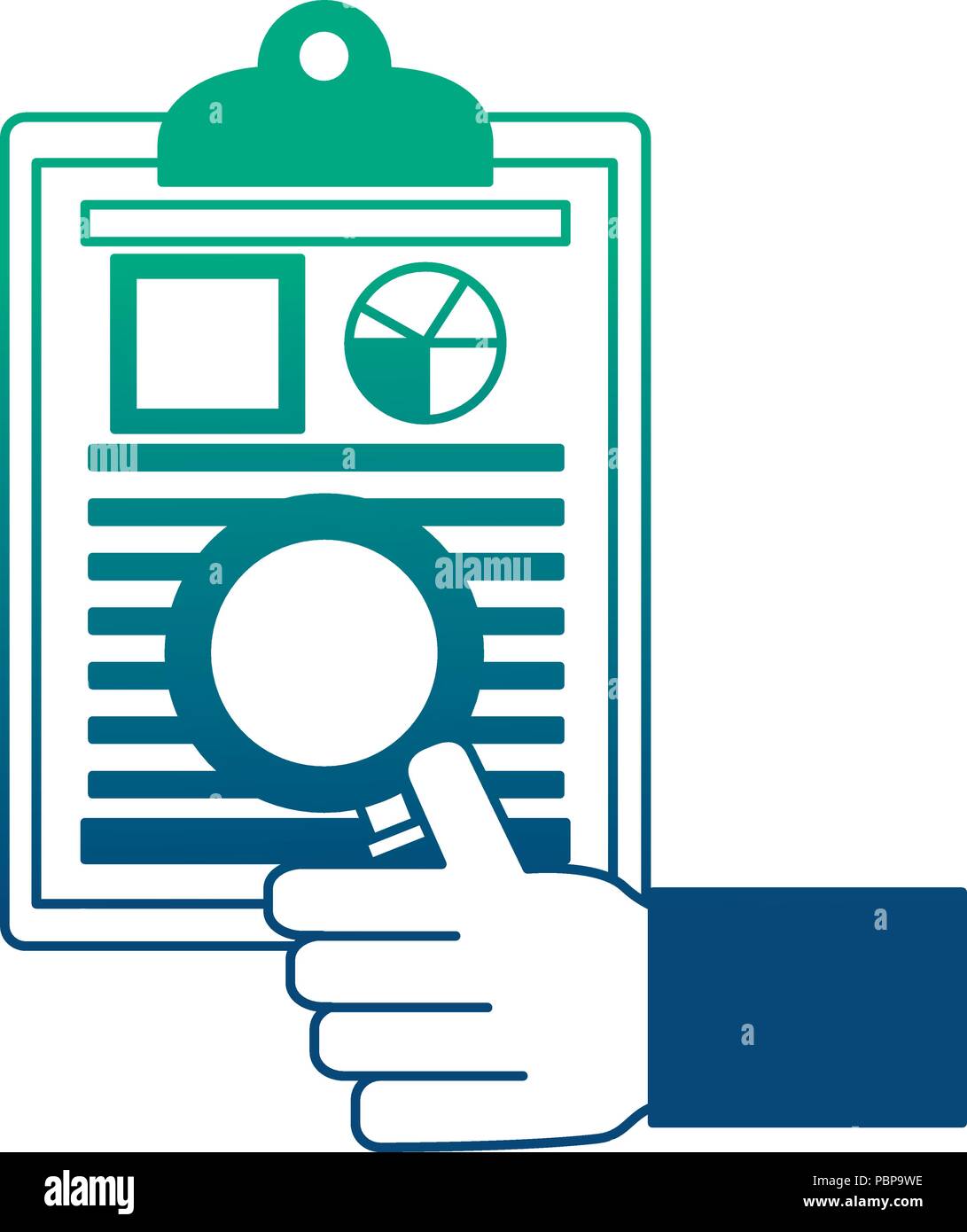 hand with checklist and magnifying glass vector illustration design ...