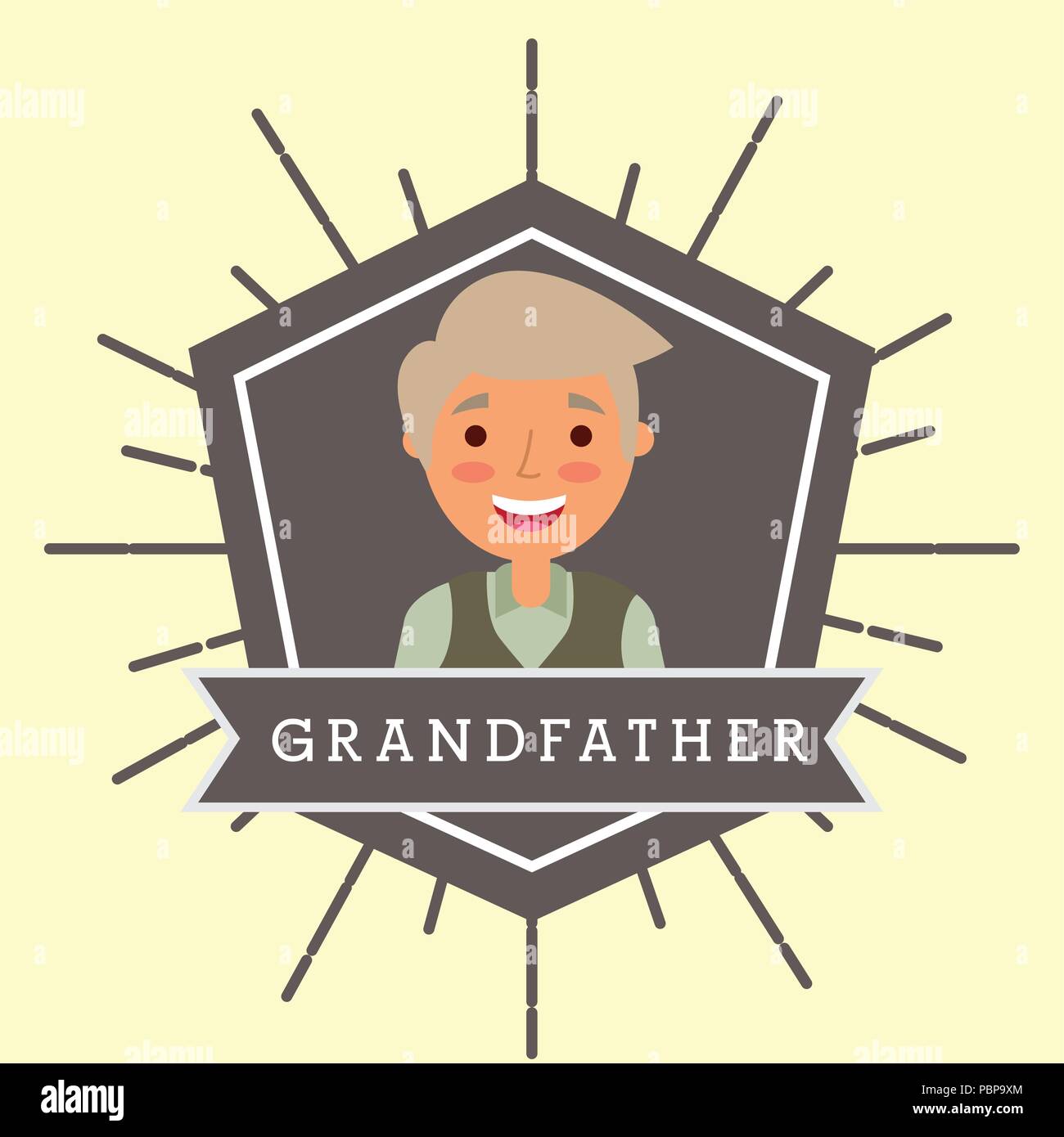 grandfather older man portrait character vector illustration Stock ...