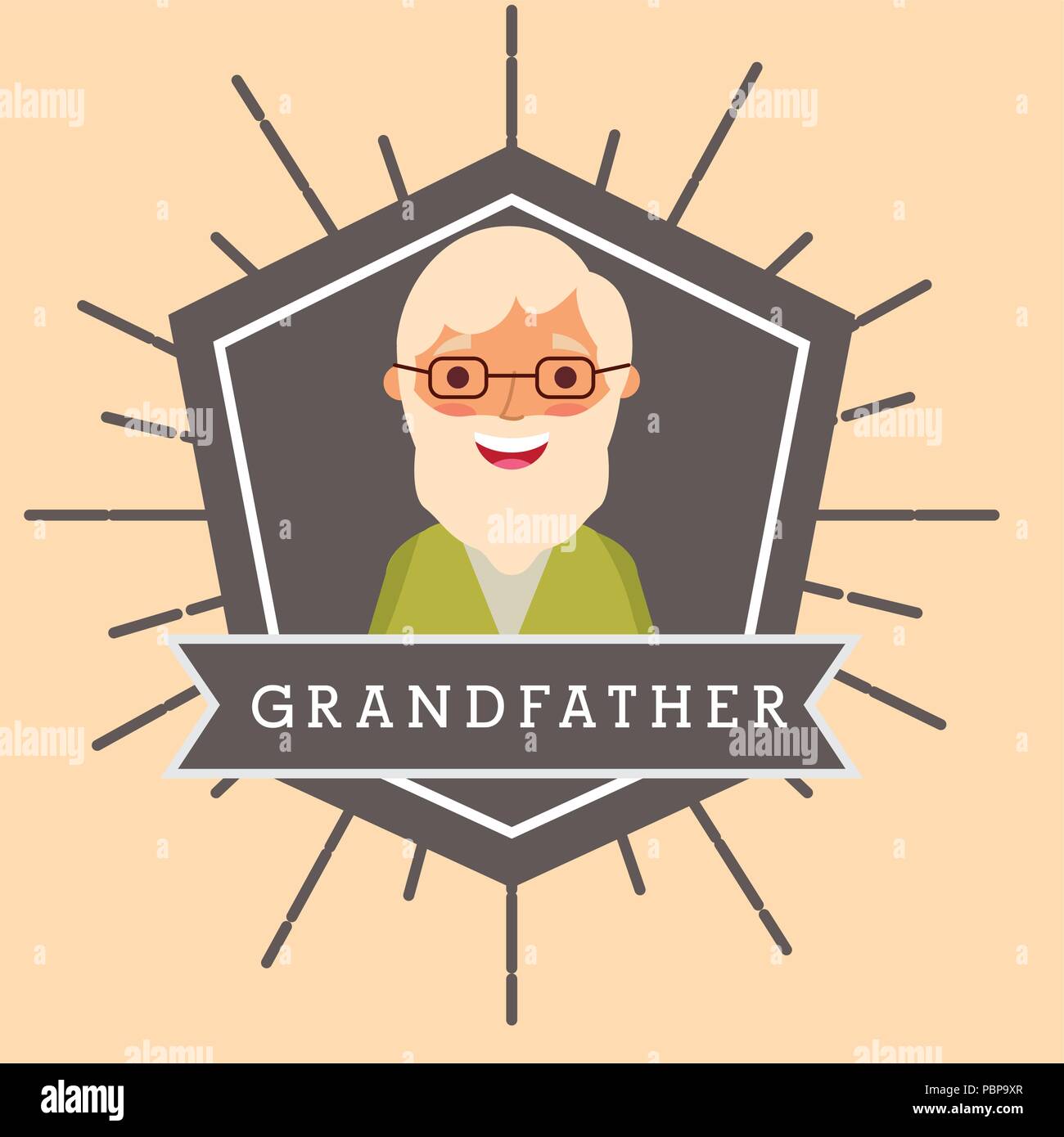 grandfather older man portrait character vector illustration Stock ...
