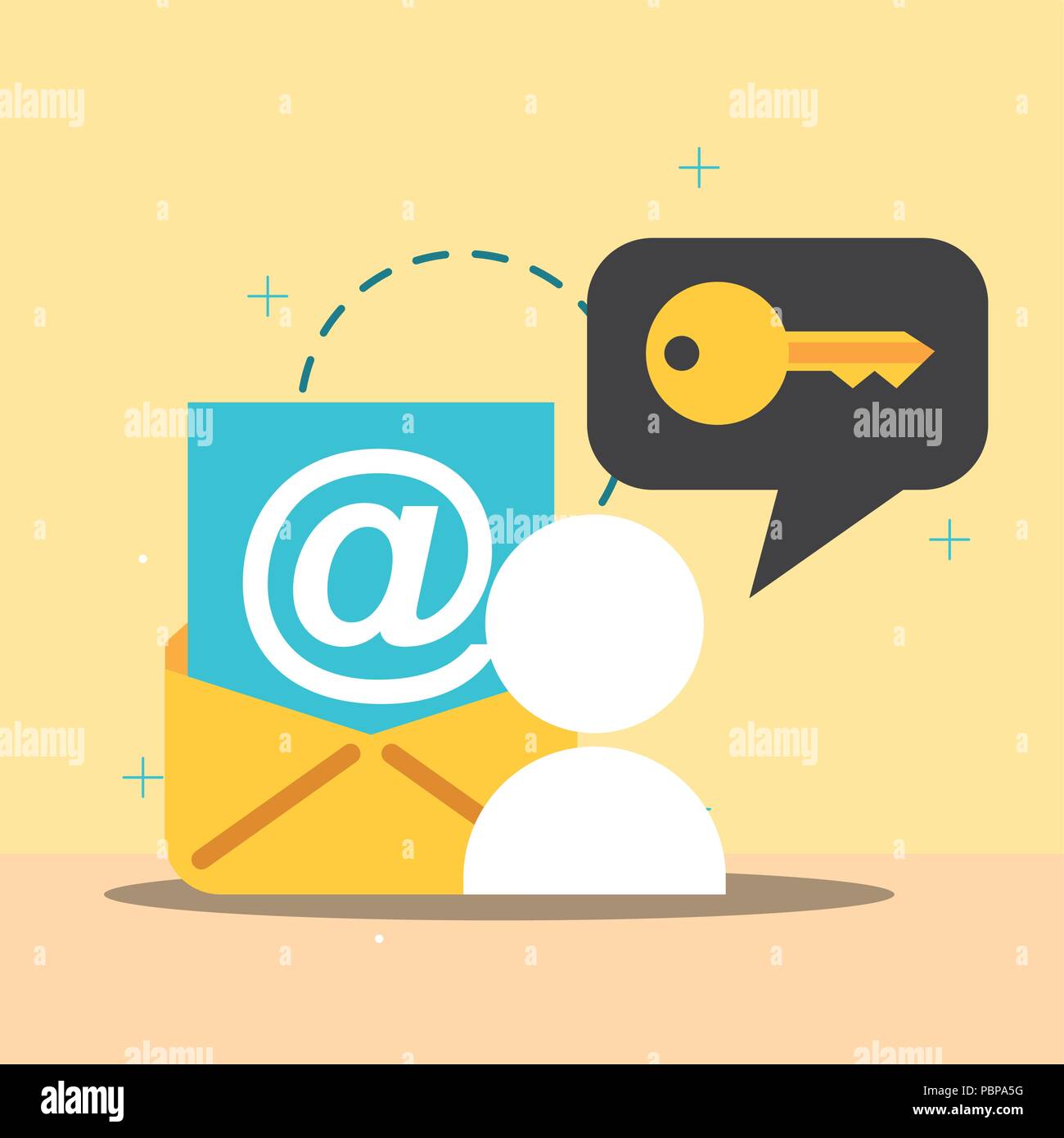 email people security key data vector illustration Stock Vector Image ...