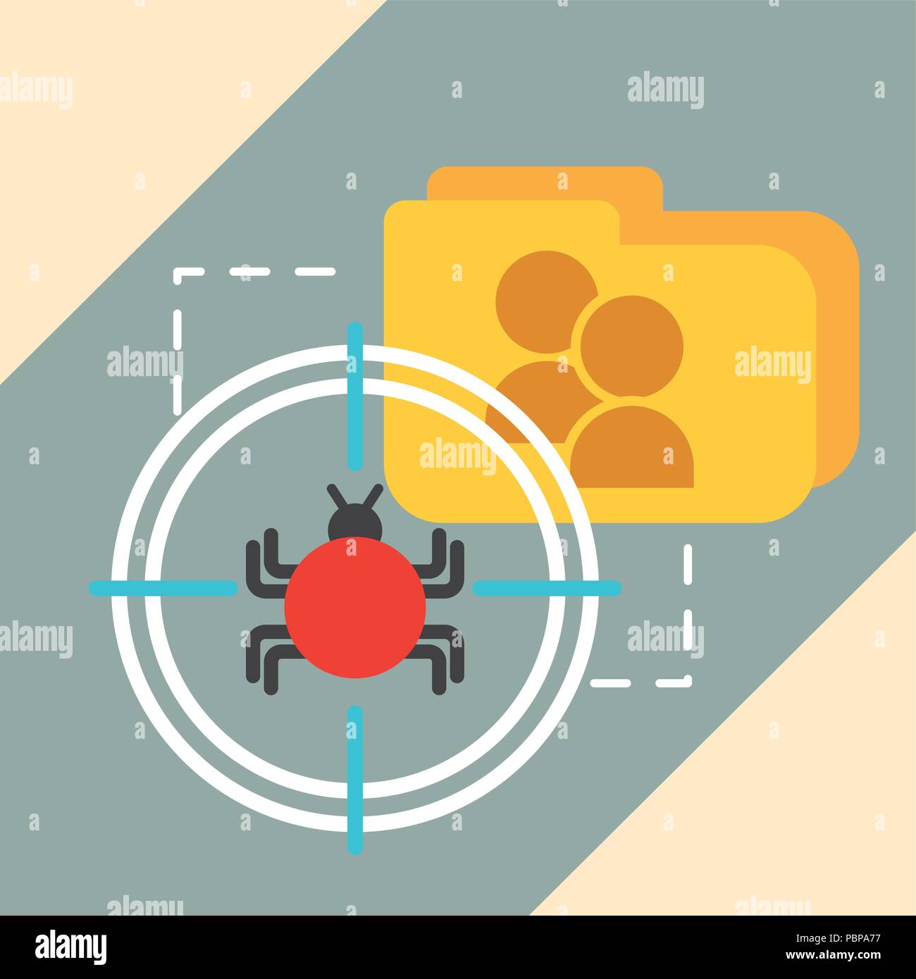 data folder file contacts virus problem vector illustration Stock ...