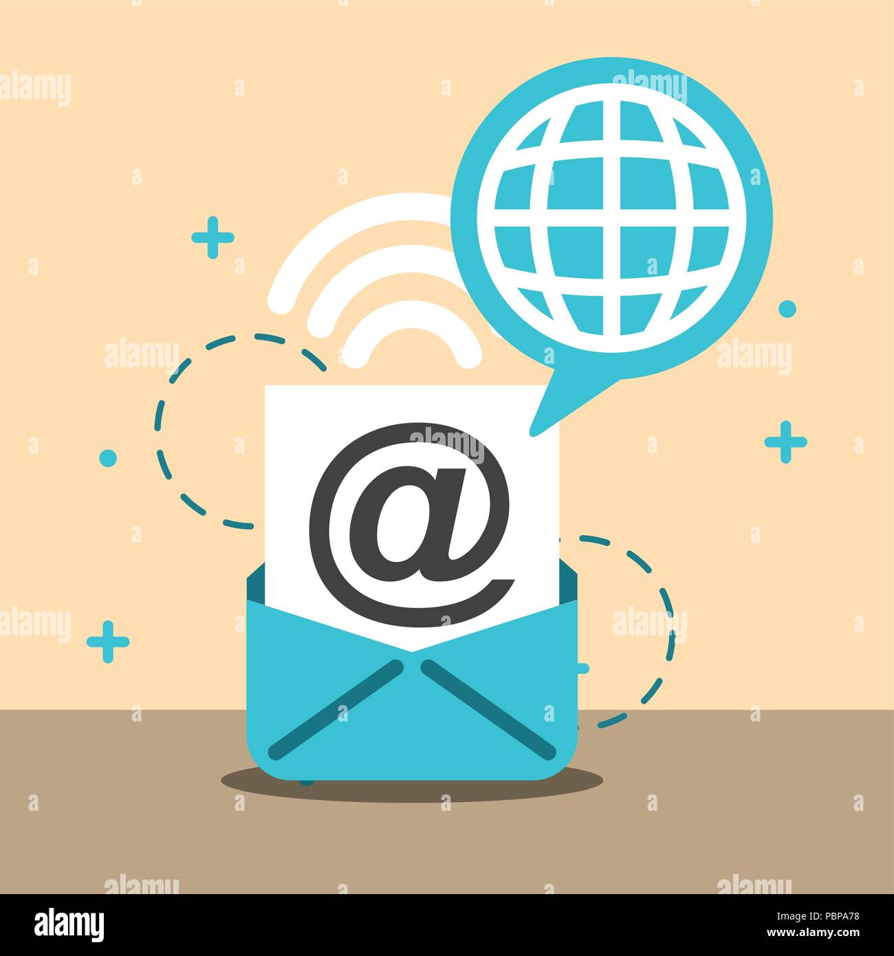 email world global internet wifi signal vector illustration Stock ...