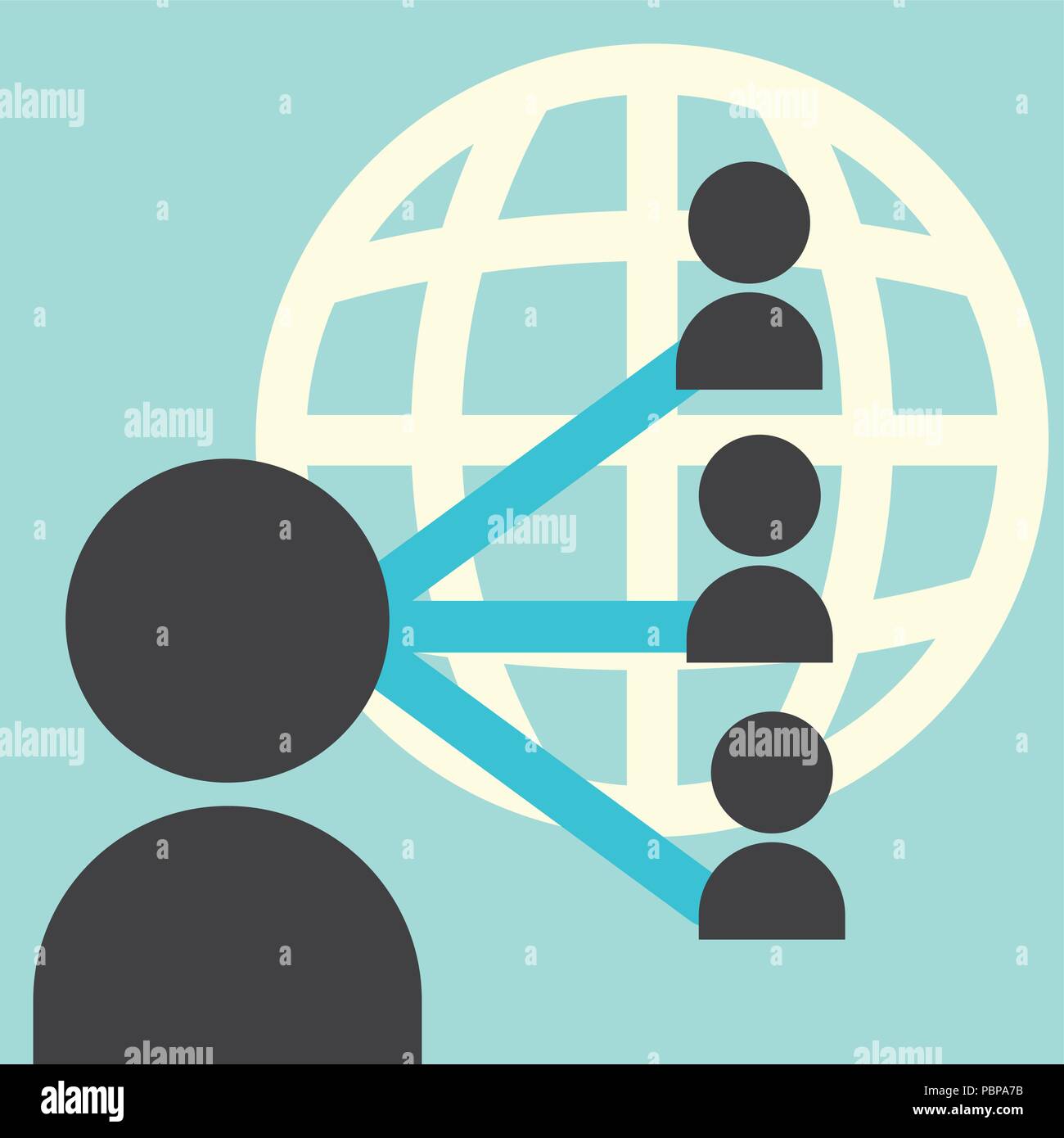 global map people connection commnunication vector illustration Stock ...