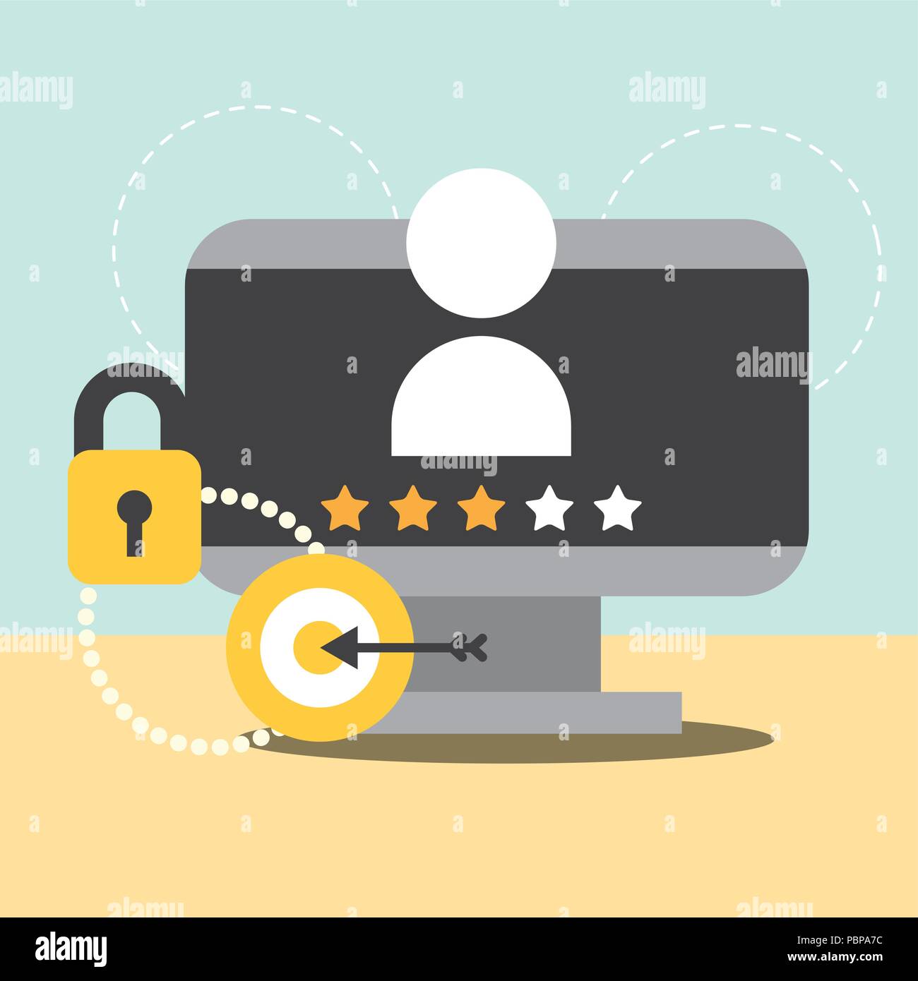 computer people security access password marketing vector illustration ...