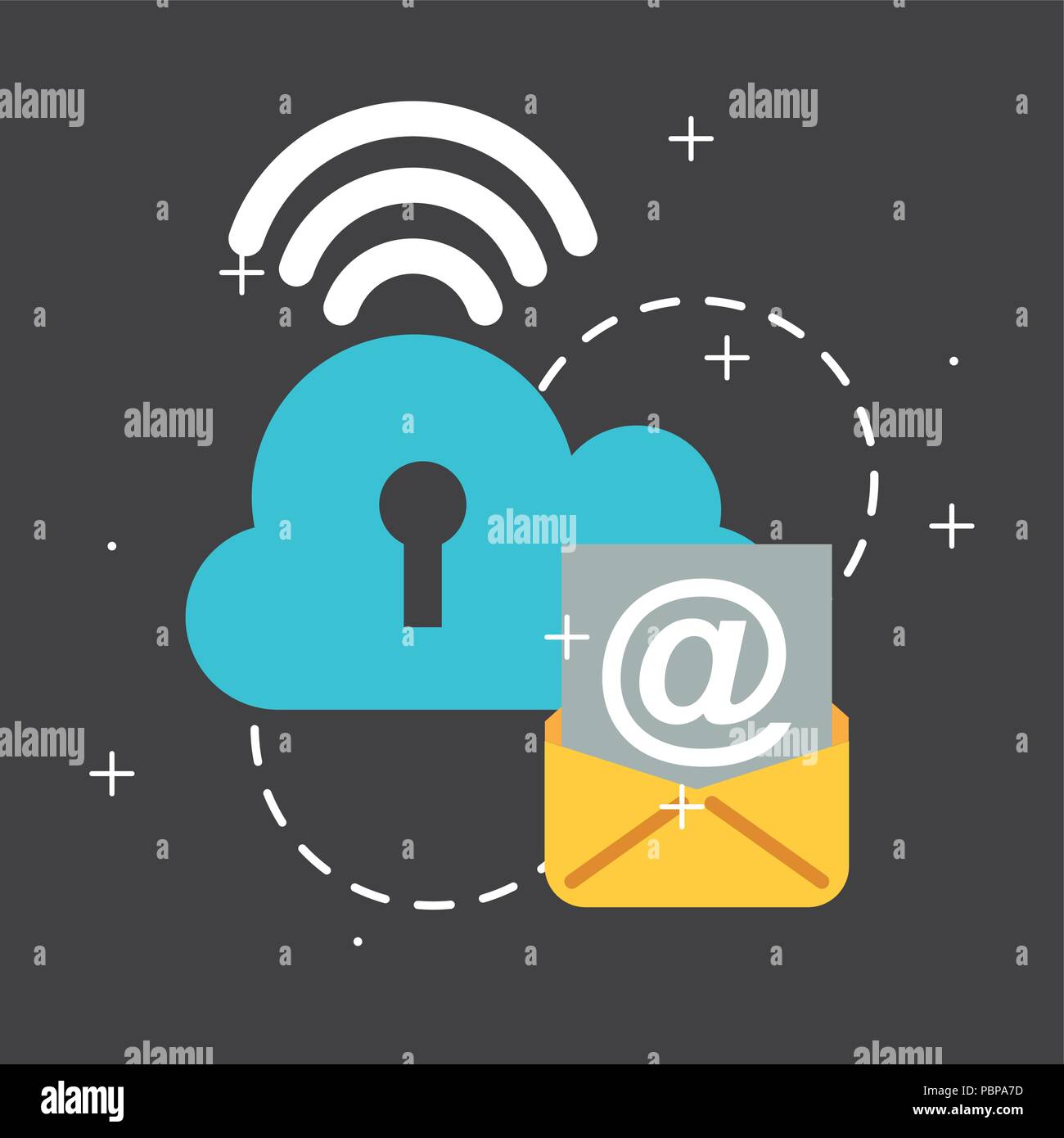 cloud computing storage security internet email big data vector ...