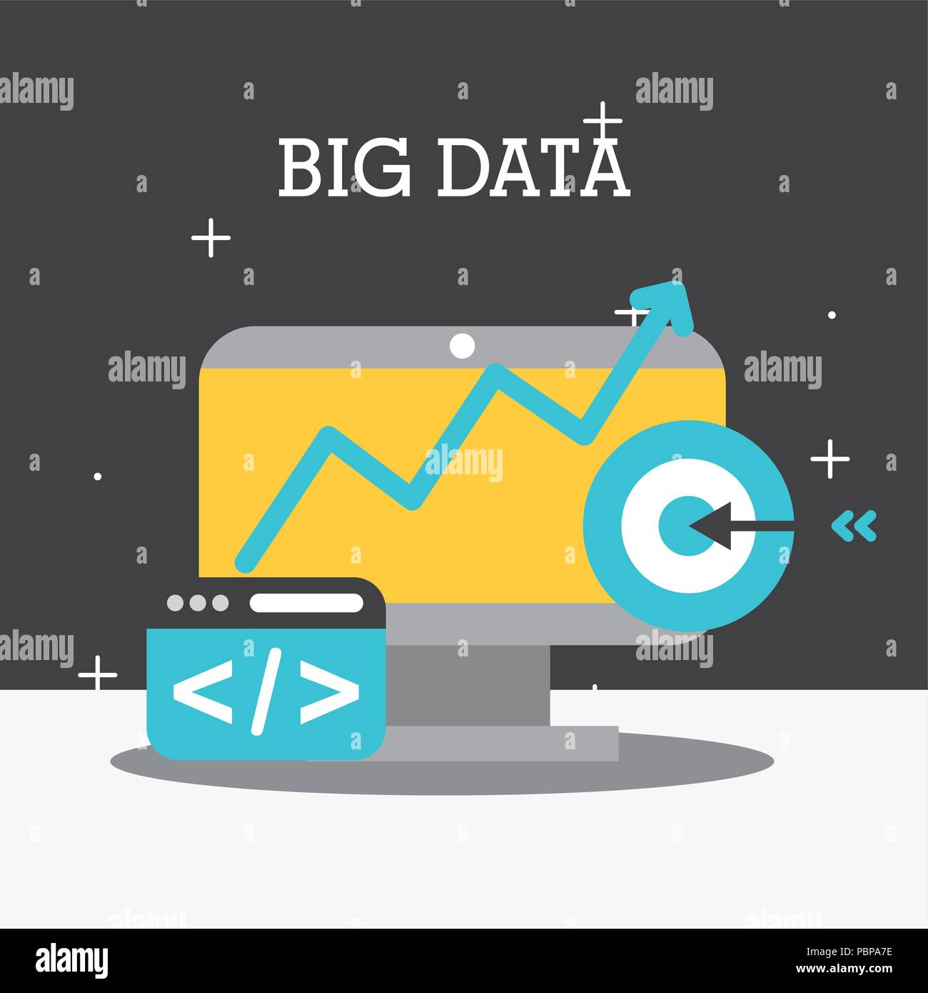 computer target code website big data big data vector illustration ...