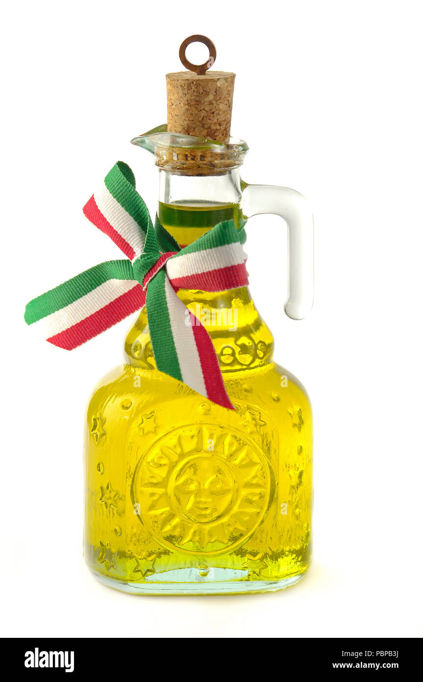 Italian extra virgin olive oil isolated Stock Photo - Alamy