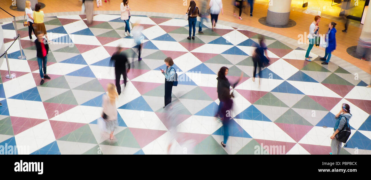 Aerial view of crowd. Long exposure. Motion blur Stock Photo - Alamy