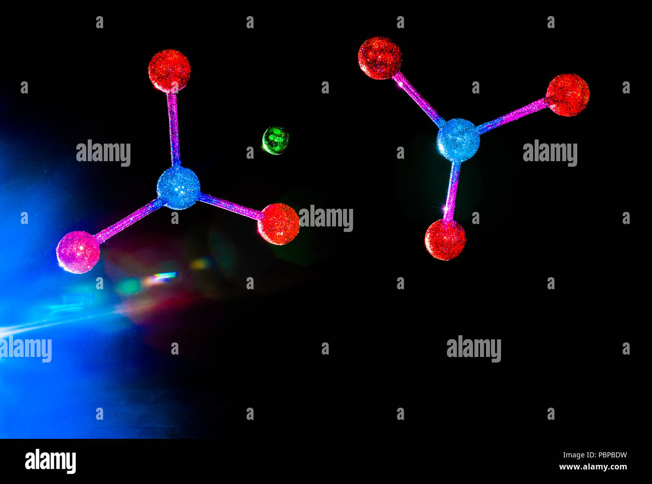 Lab experiments atom or molecule structure of Barium Nitrate with ...