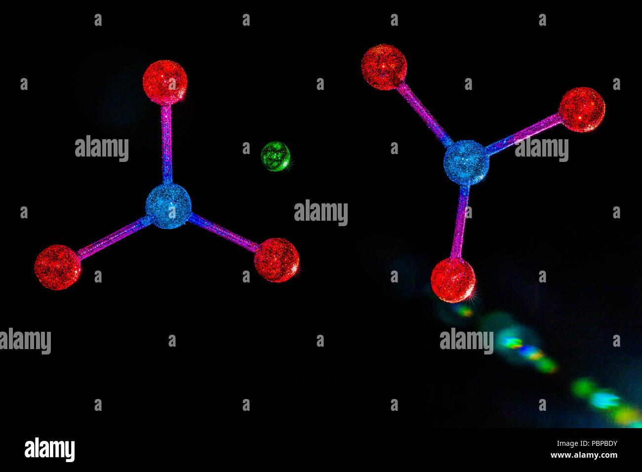 Lab experiments atom or molecule structure of Barium Nitrate with ...