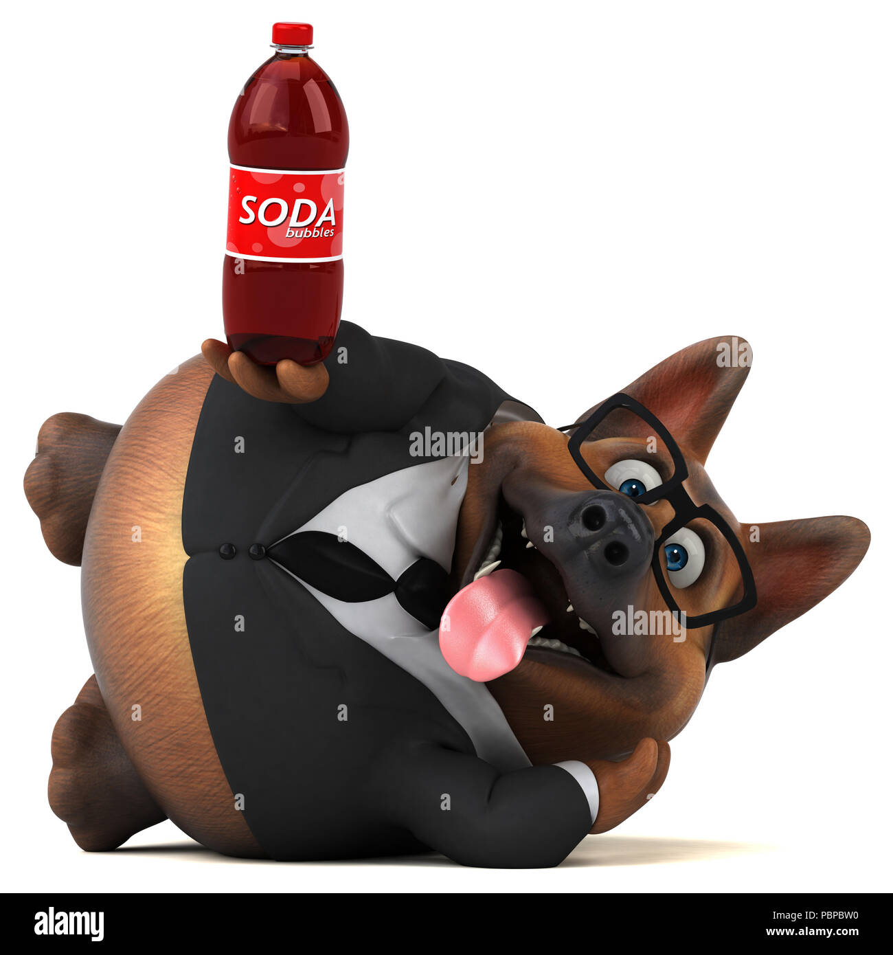 Fun german shepherd dog - 3D Illustration Stock Photo - Alamy