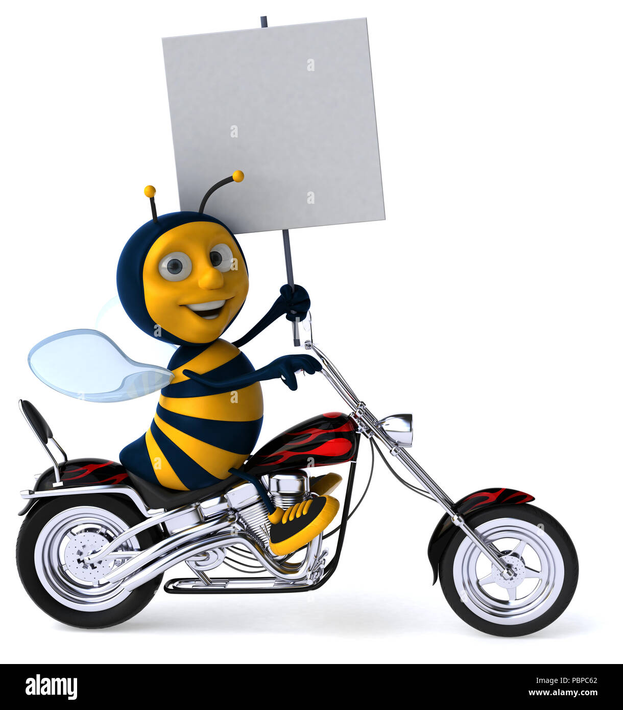 Fun bee - 3D Illustration Stock Photo - Alamy