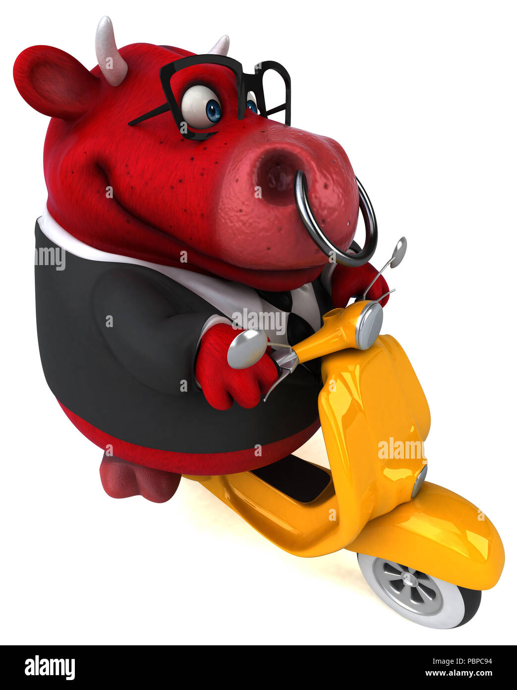 Fun red bull - 3D Illustration Stock Photo - Alamy