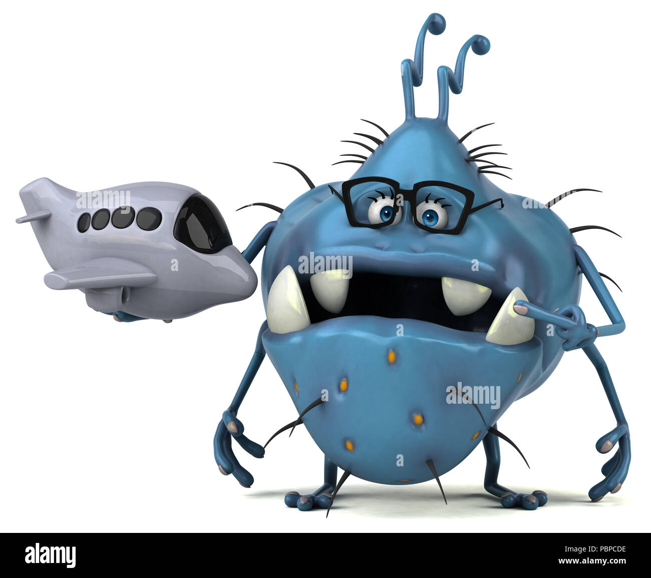 Fun germ - 3D Illustration Stock Photo - Alamy