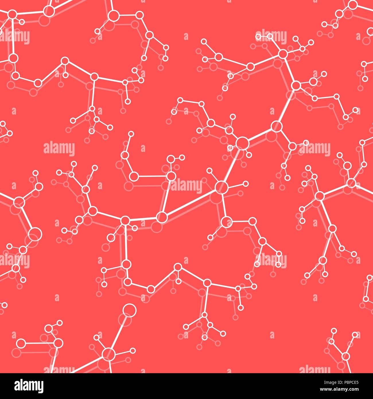 Seamless pattern with structures of molecules and communication ...