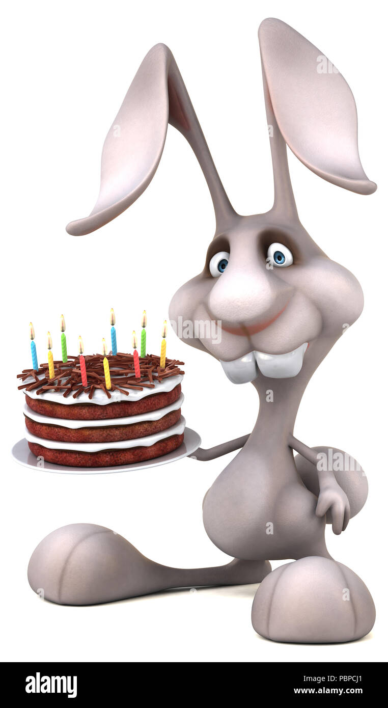 Fun rabbit - 3D Illustration Stock Photo - Alamy