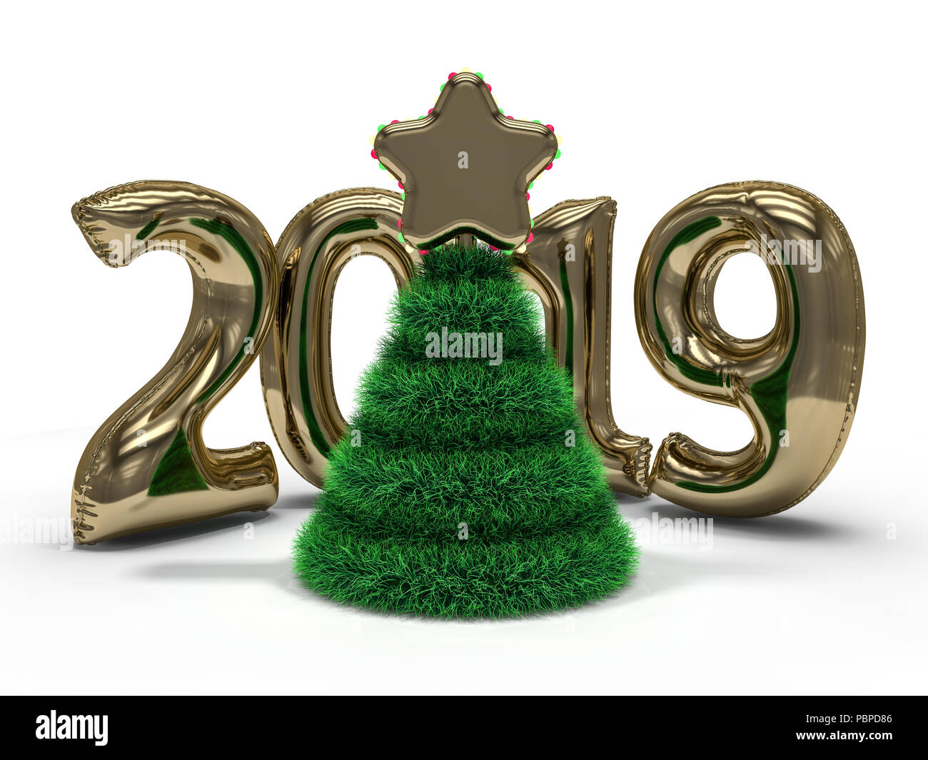 Green christmas tree on dark Cut Out Stock Images & Pictures - Alamy