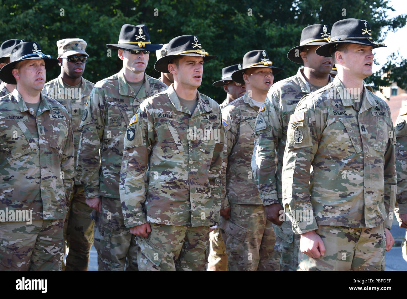 U.S. Soldiers with 2d Cavalry Regiment (2CR) sing the army song during ...